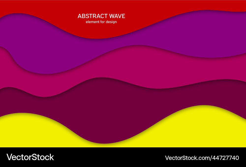 Futuristic of bright multi colored wavy paper Vector Image