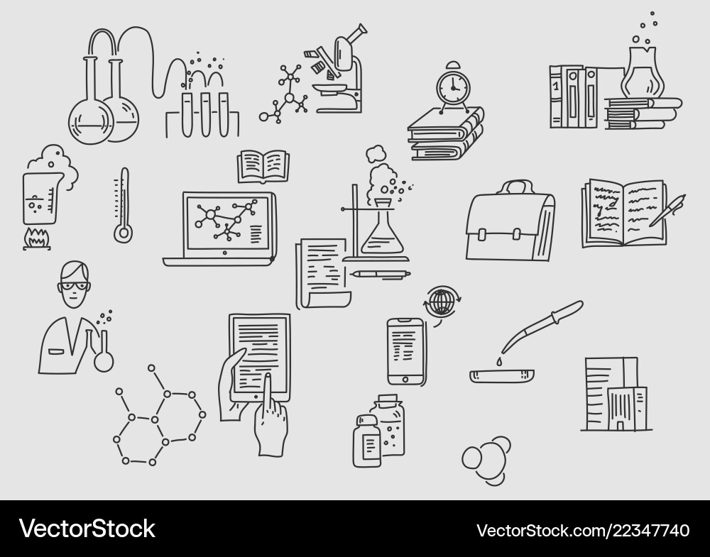 Hand drawn doodle chemistry education and science Vector Image