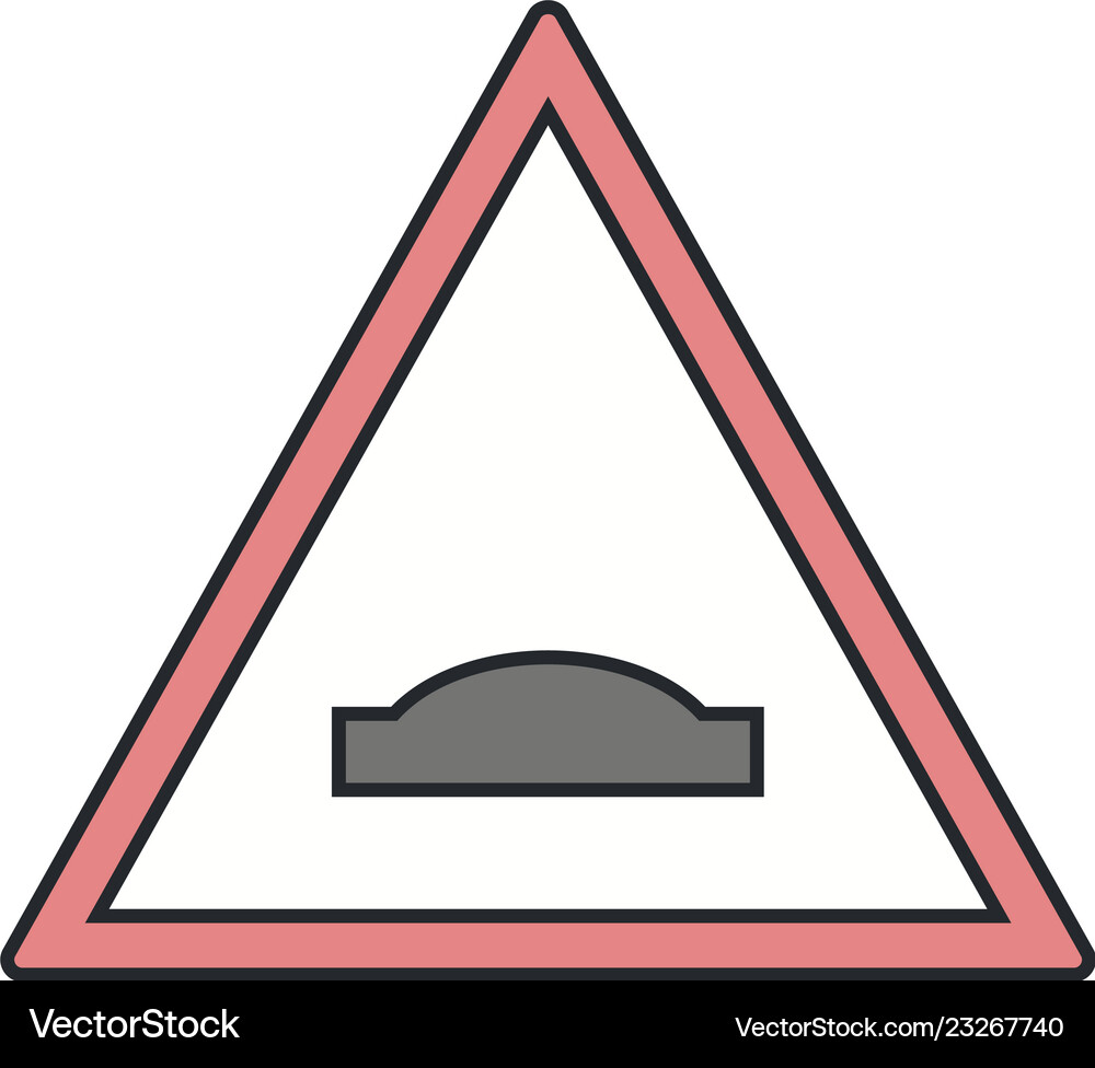 Hump bridge road sign icon Royalty Free Vector Image