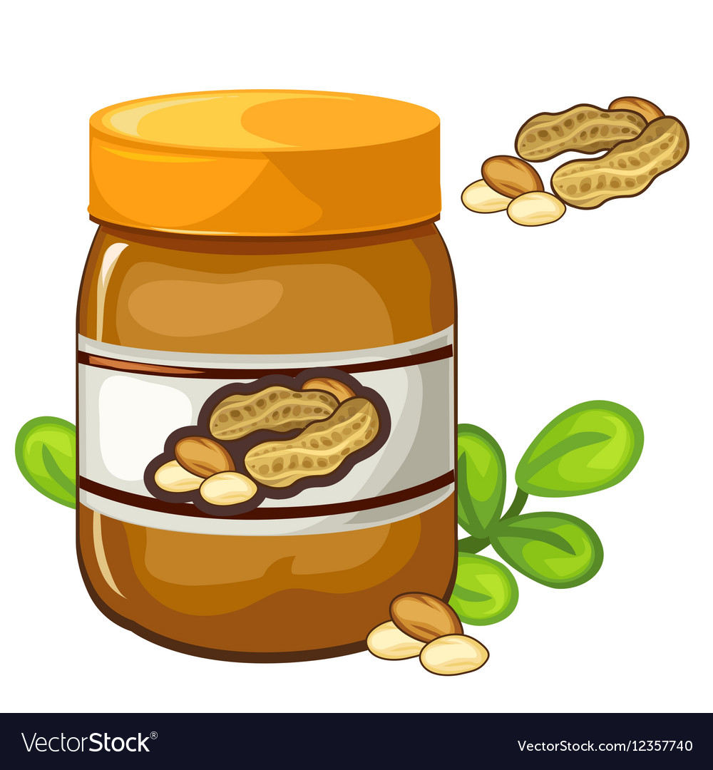 Jar peanut butter on a white background Royalty Free Vector Jar peanut butter on a white background Royalty Free Vector