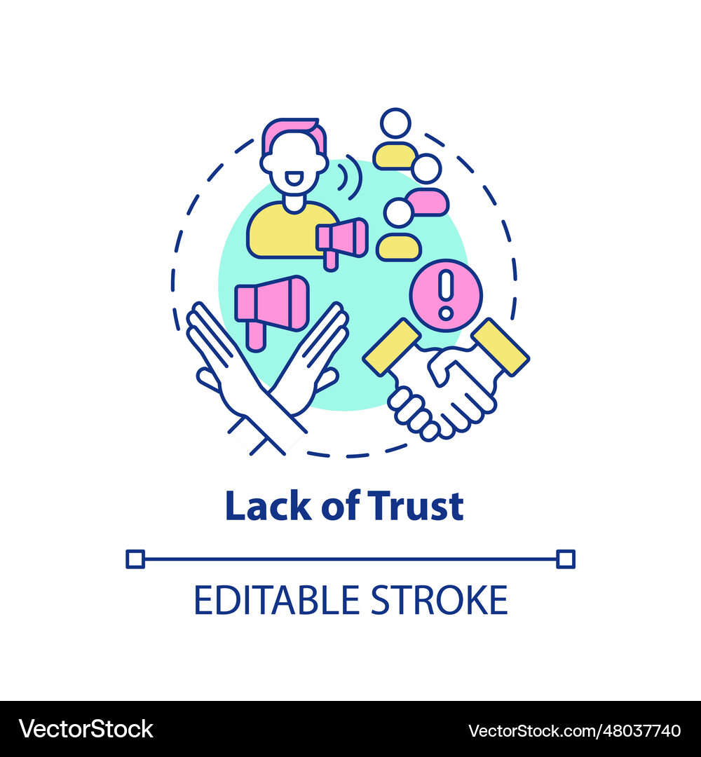 Lack of trust multi color concept icon Royalty Free Vector