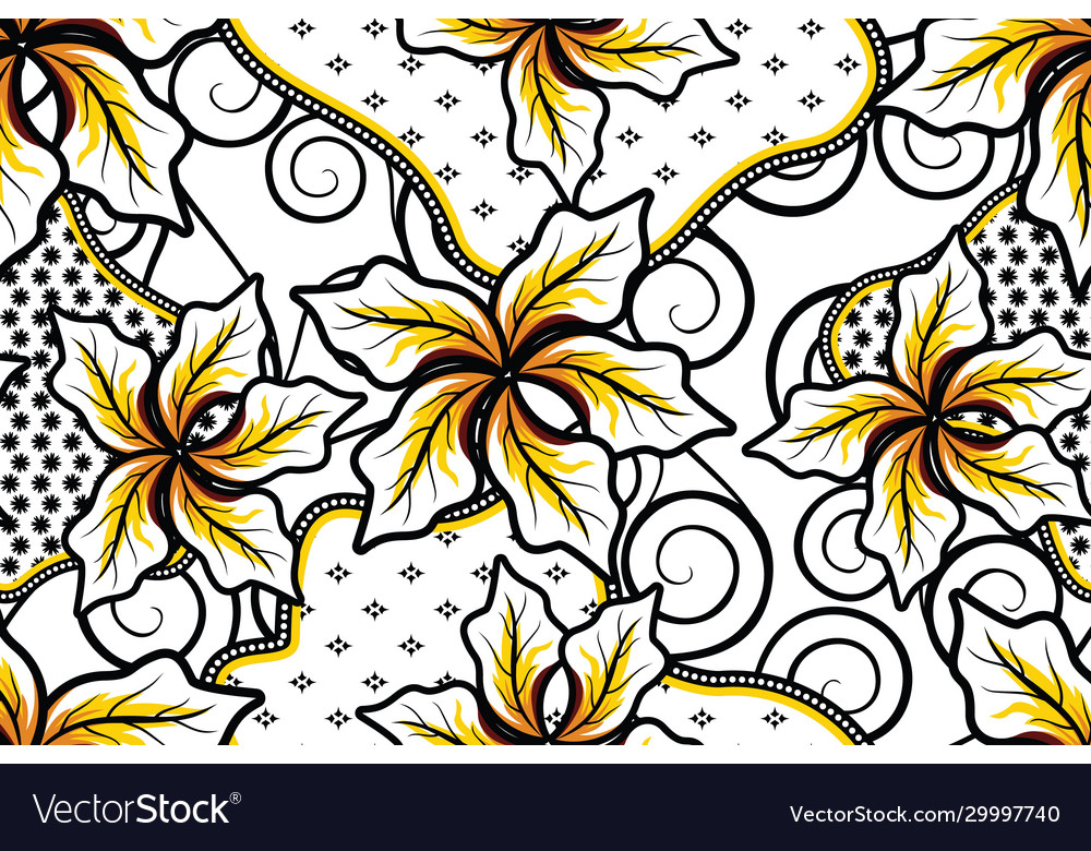 Leaf seamless pattern simple batik motif Vector Image