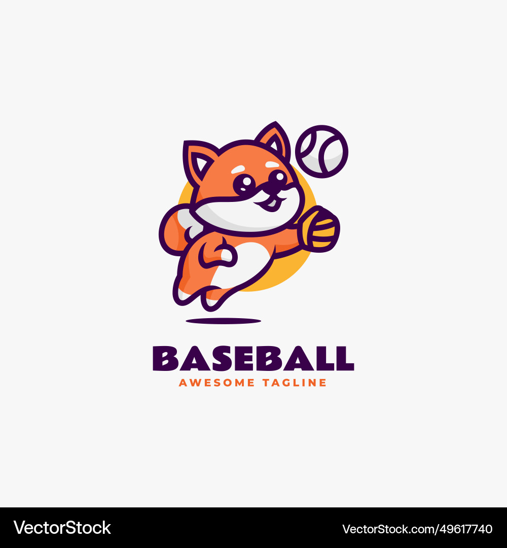 Logo baseball mascot cartoon style Royalty Free Vector Image