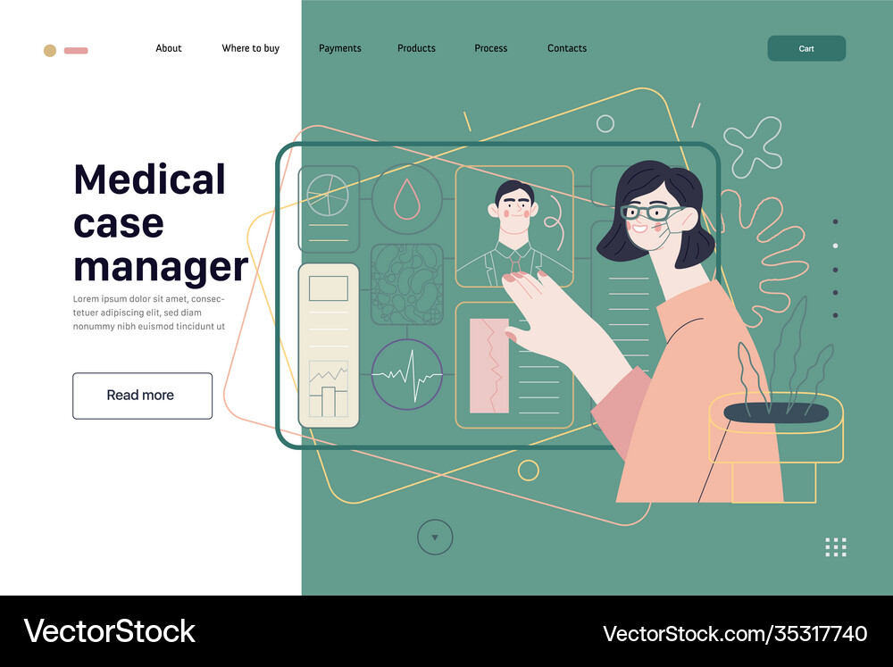 Medical insurance template - case manager Vector Image