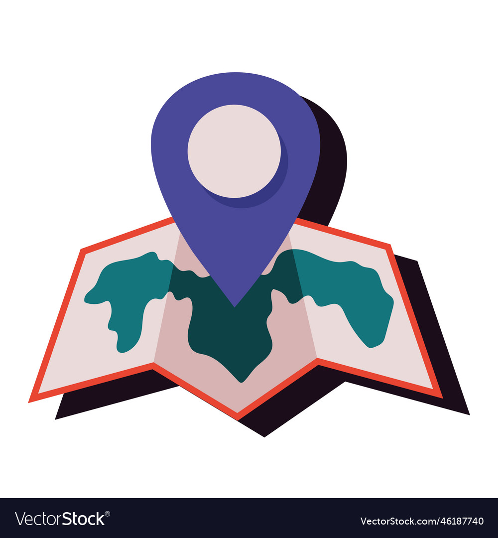 Paper map guide Royalty Free Vector Image - VectorStock