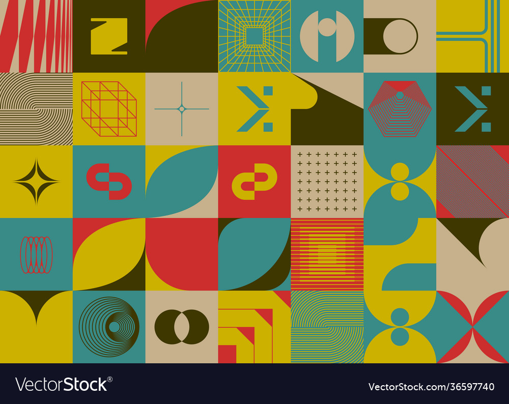 Retro future abstract pattern Royalty Free Vector Image