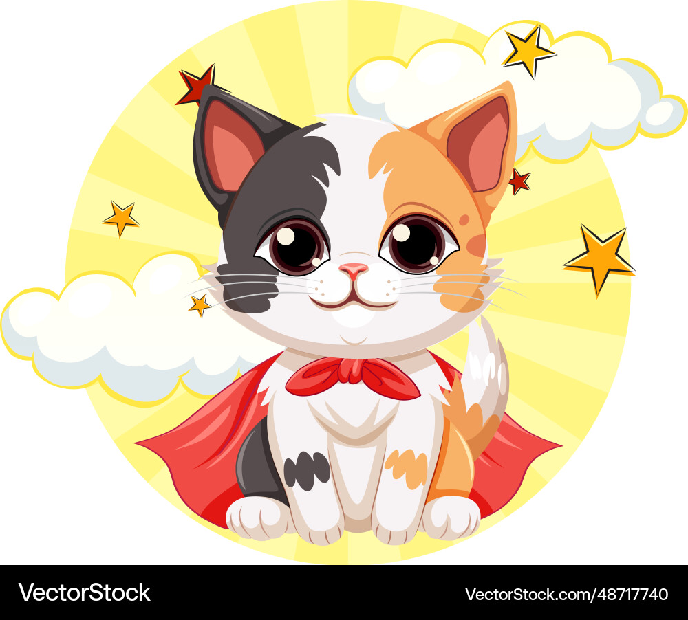 Super hero cat cartoon character Royalty Free Vector Image