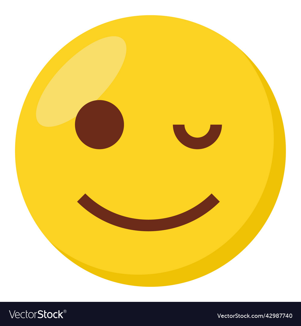Winking face Royalty Free Vector Image - VectorStock