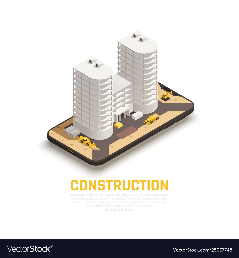 Construction isometric composition Royalty Free Vector Image