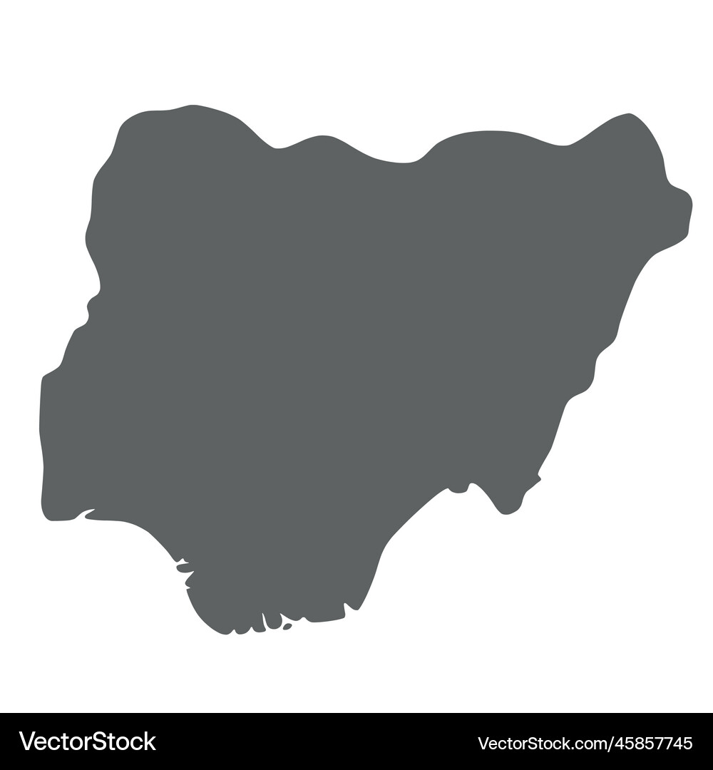 Nigeria - flat country map silhouette Royalty Free Vector