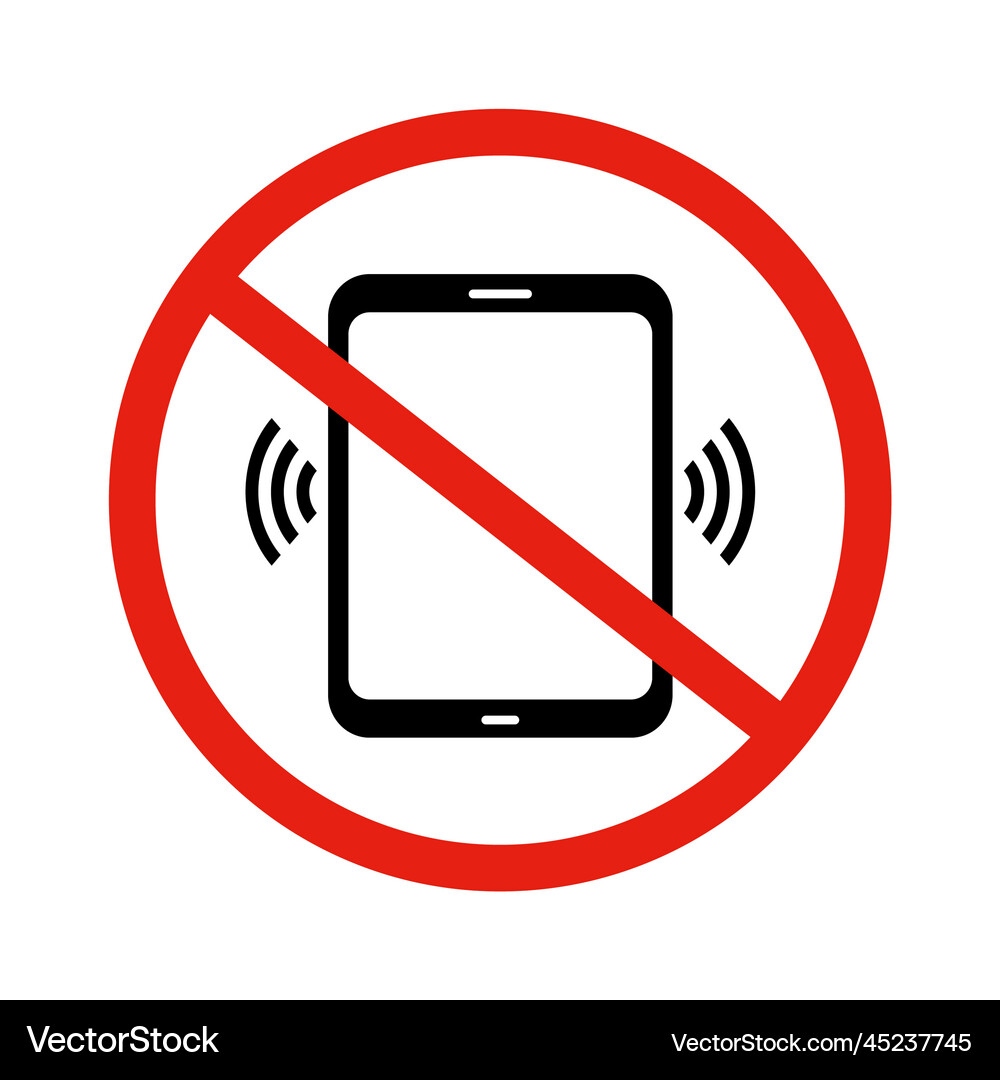 No phone notification or sound ban Royalty Free Vector Image