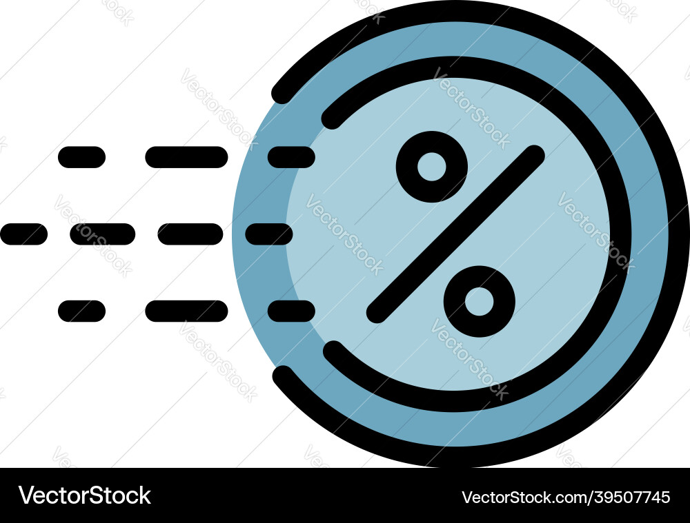 Percent rate is fixed icon color outline Vector Image