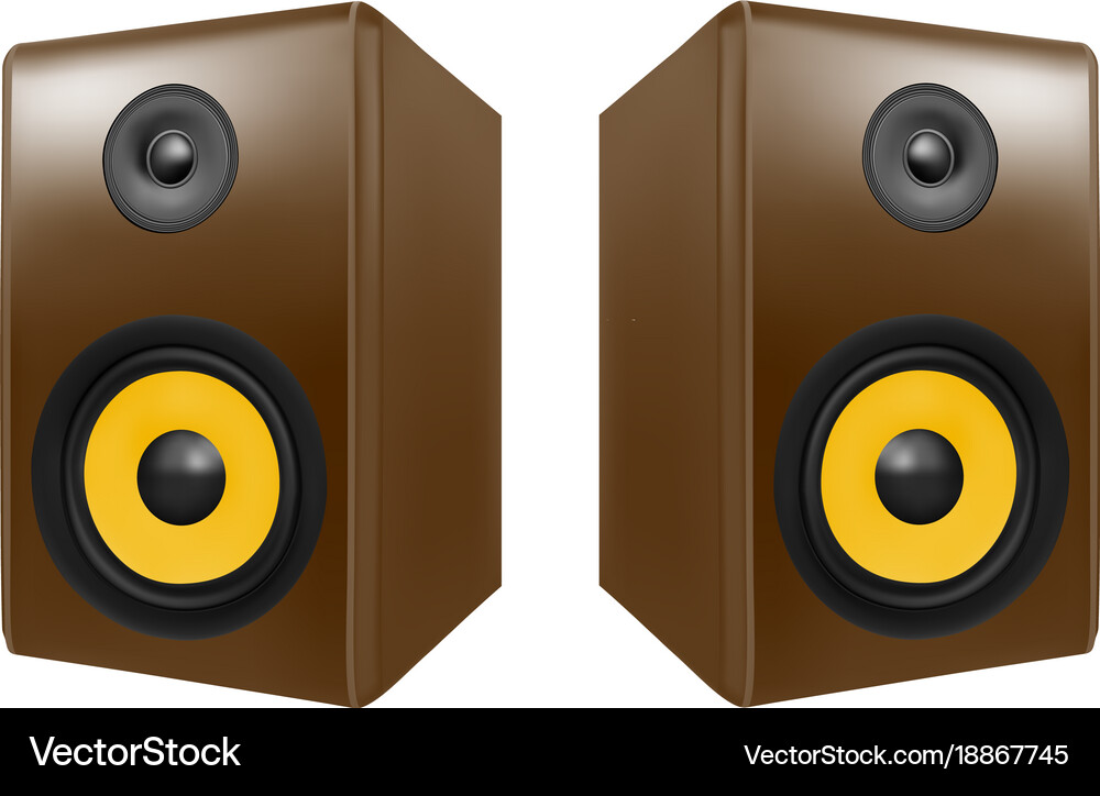 Photo realistic audio speakers Royalty Free Vector Image