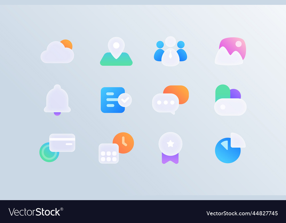 Realistic glassmorphism elements Royalty Free Vector Image