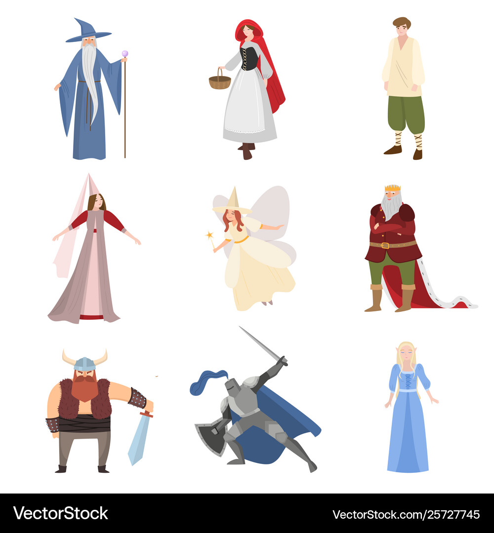 Set different fairy tale character personages Vector Image