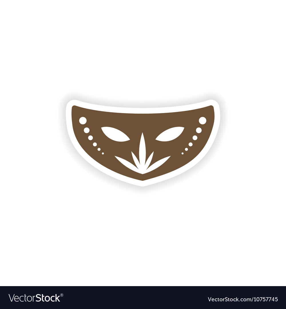 Stylish Paper Sticker On White Background Carnival