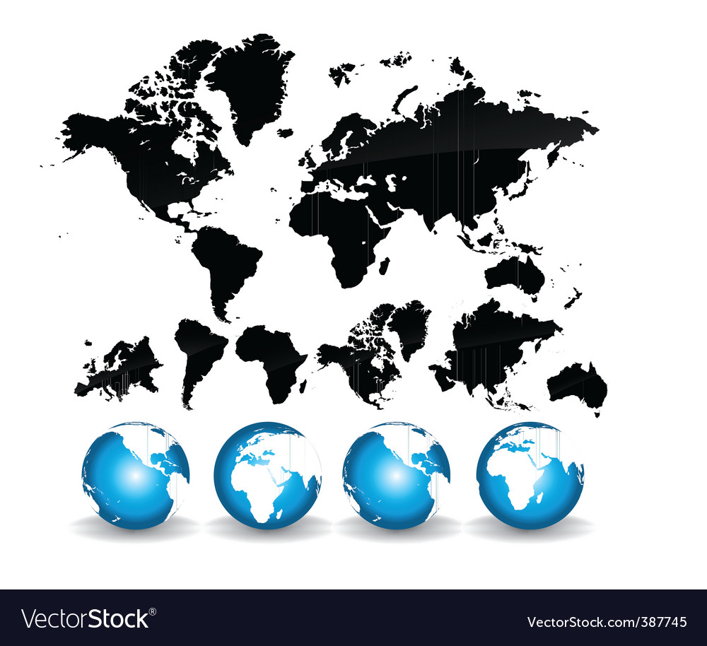 World map Royalty Free Vector Image - VectorStock