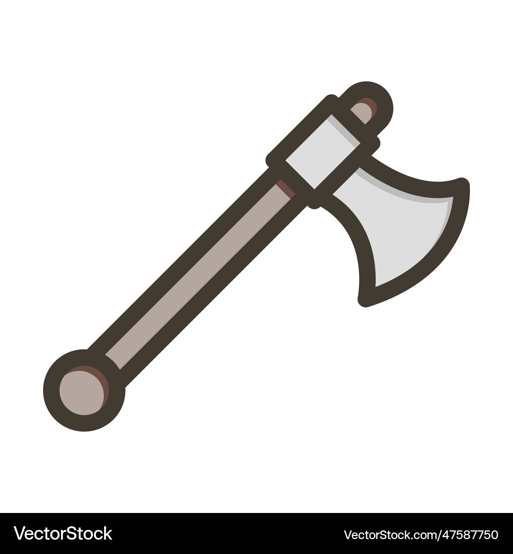 Axe thick line filled colors for personal Vector Image
