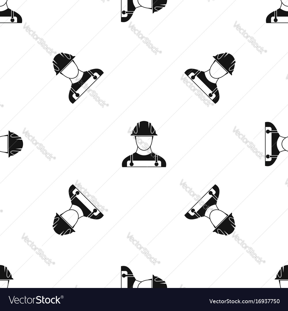 Builder pattern seamless black Royalty Free Vector Image