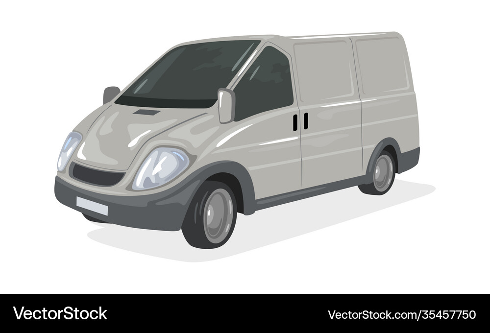 Cartoon grey mini truck Royalty Free Vector Image
