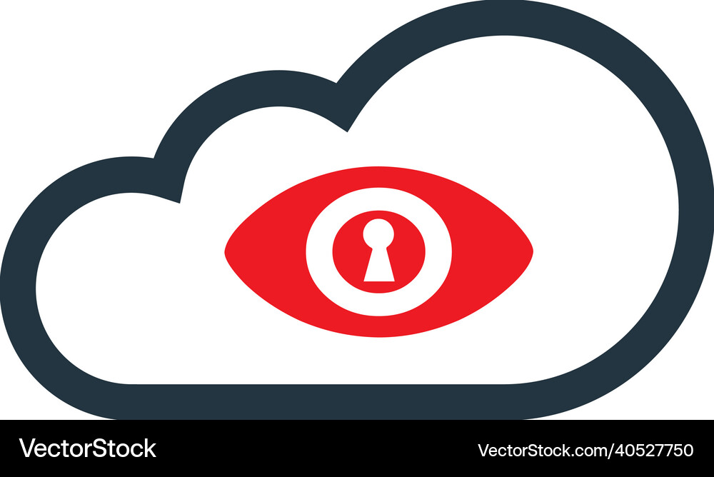 Cloud computing with security icon Royalty Free Vector Image