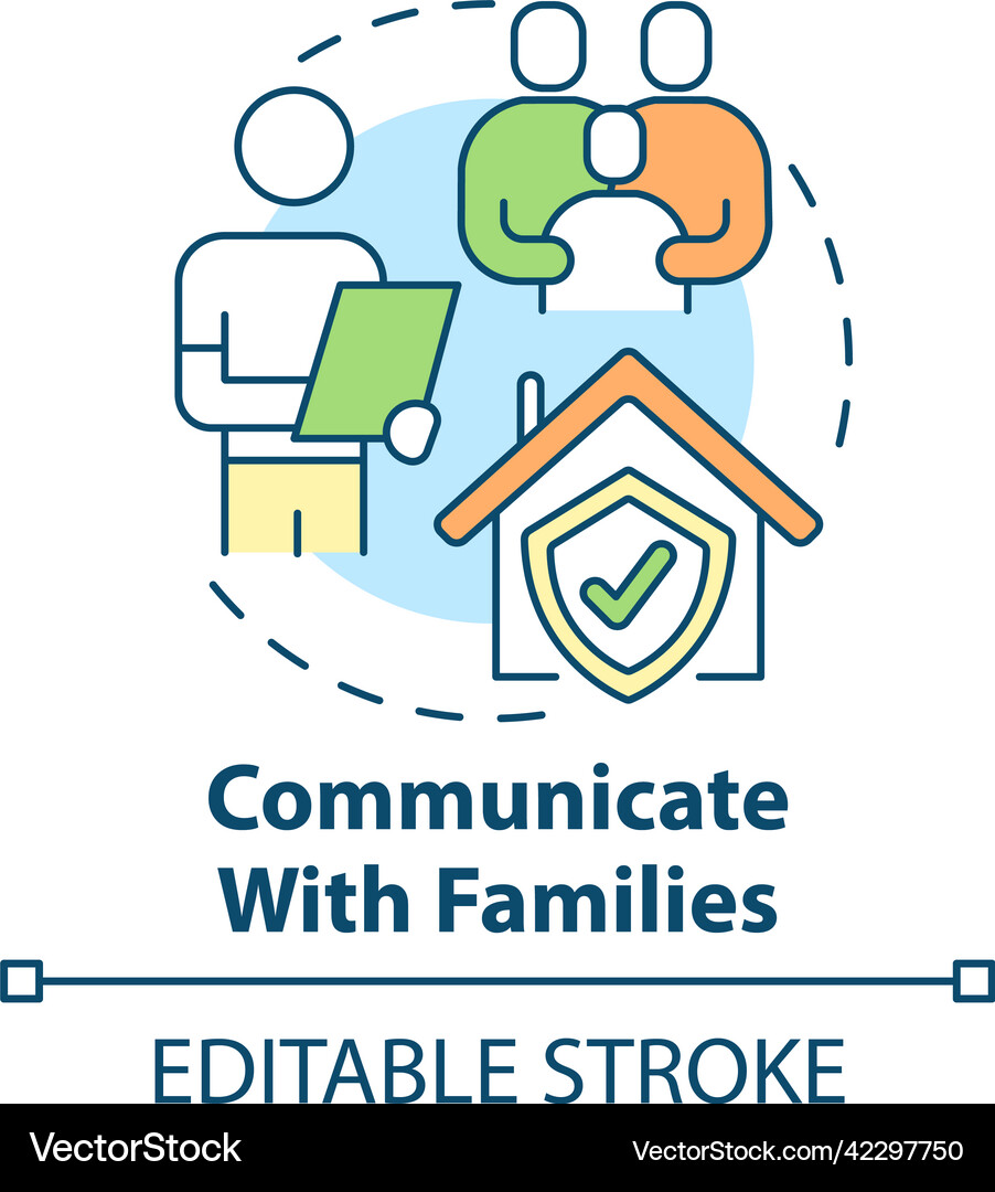 Communicate with families concept icon Royalty Free Vector