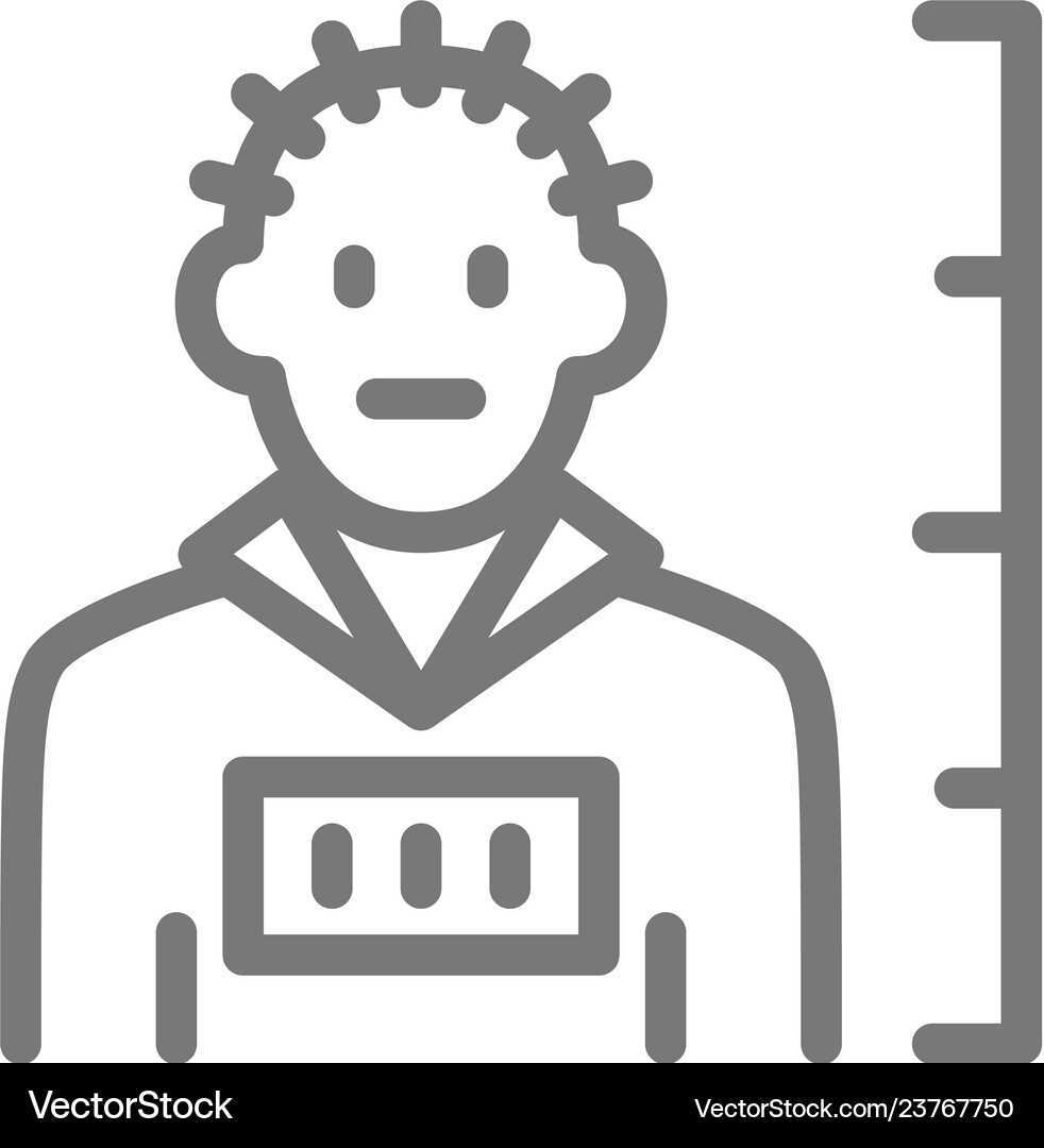 Criminal crime line icon Royalty Free Vector Image