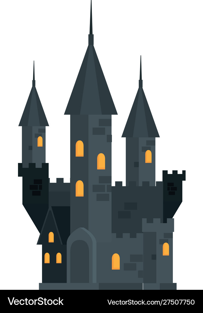 Haunted castle halloween isolated icon Royalty Free Vector