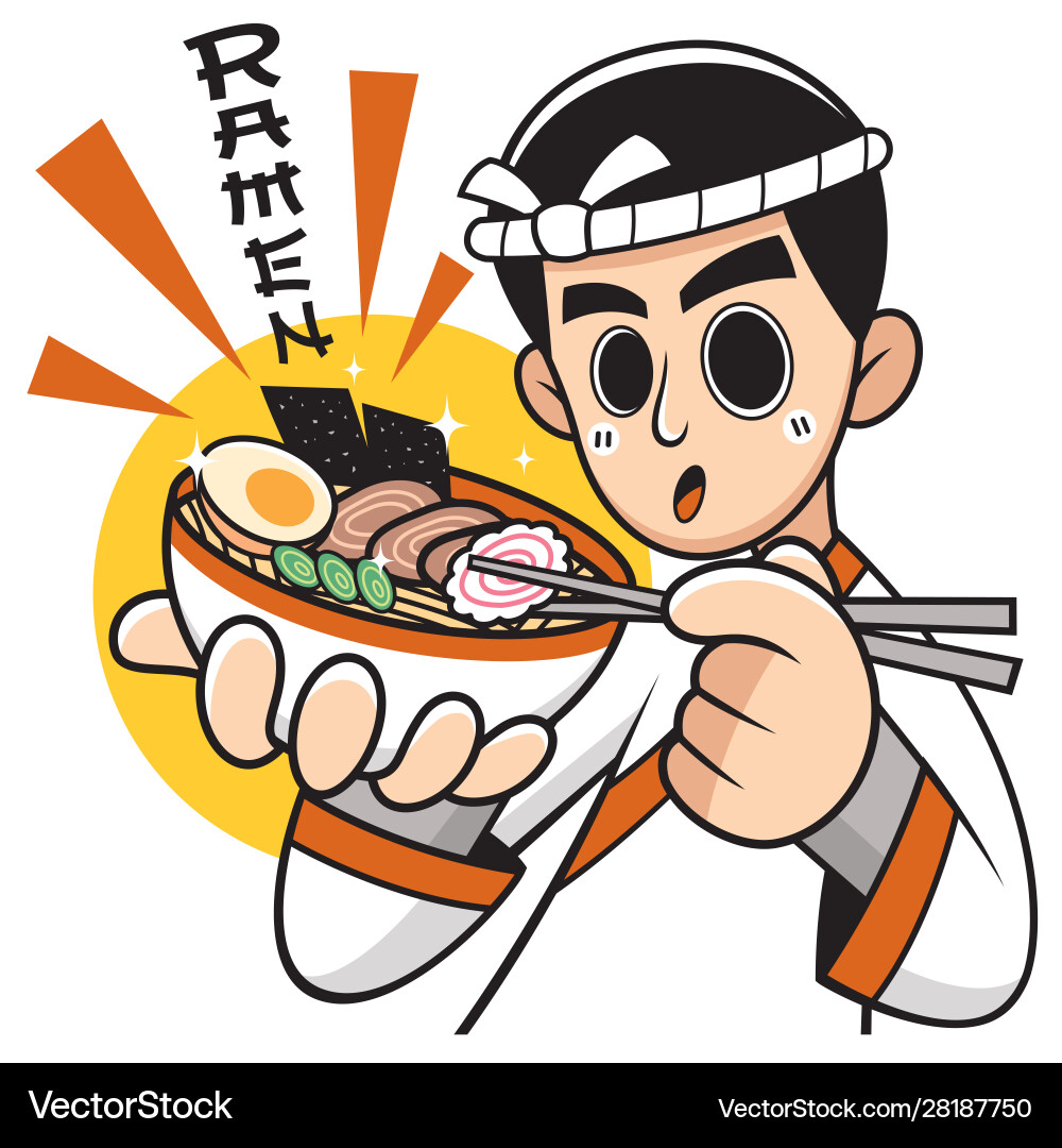 Japanese noodles Royalty Free Vector Image - VectorStock