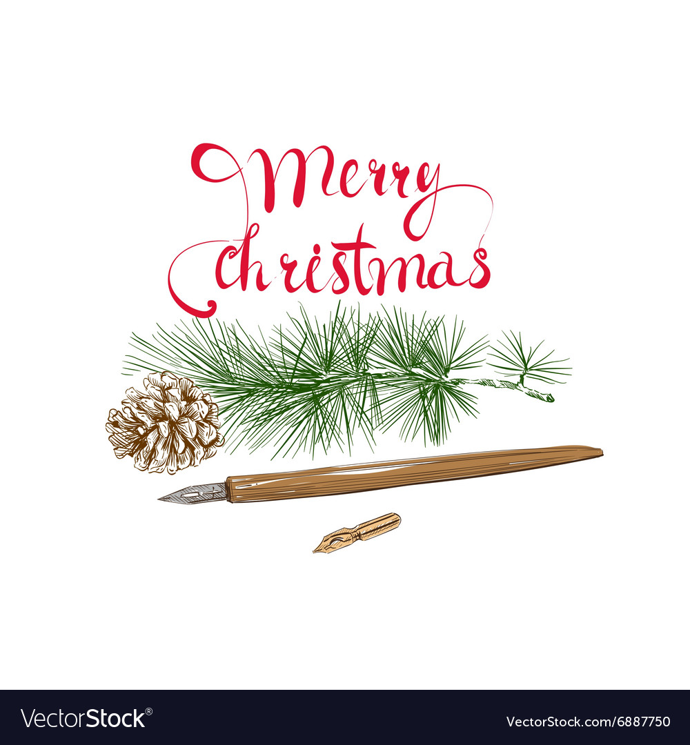 Merry christmas beautiful letters banner design Vector Image