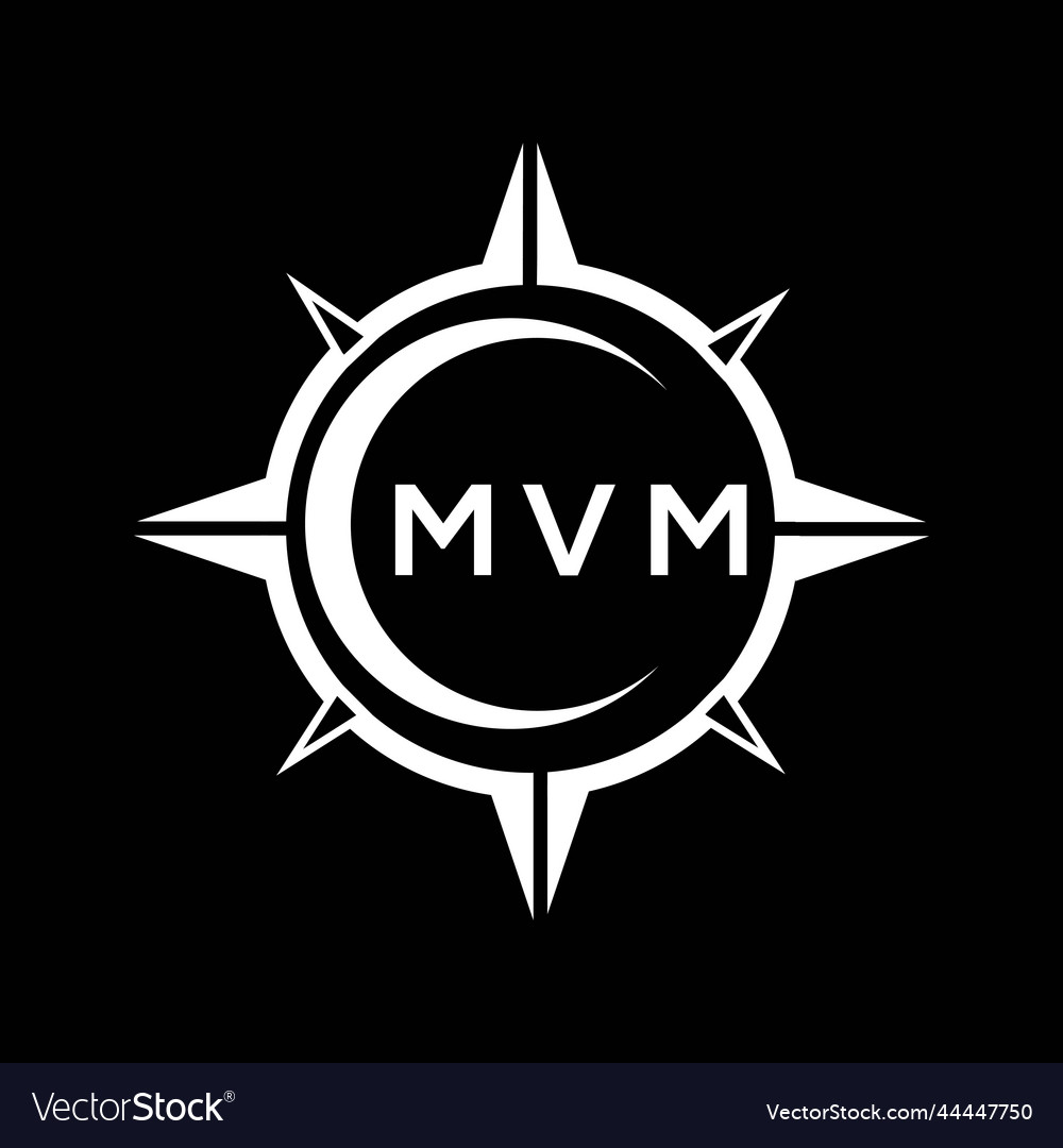 Mvm abstract monogram shield logo design on black Vector Image