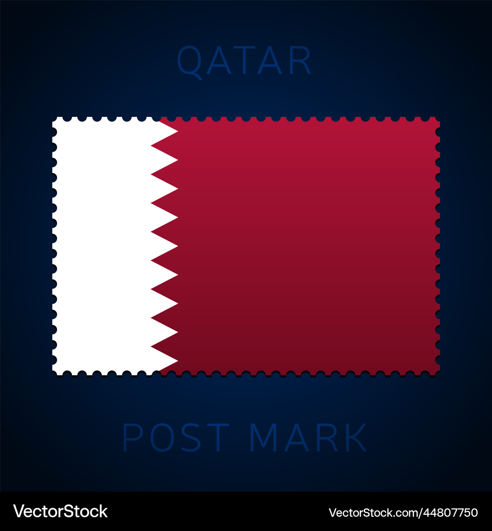 Qatar postage mark national flag postage stamp Vector Image