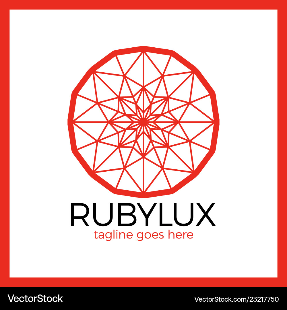 Ruby luxury logo - jewelry shop Royalty Free Vector Image