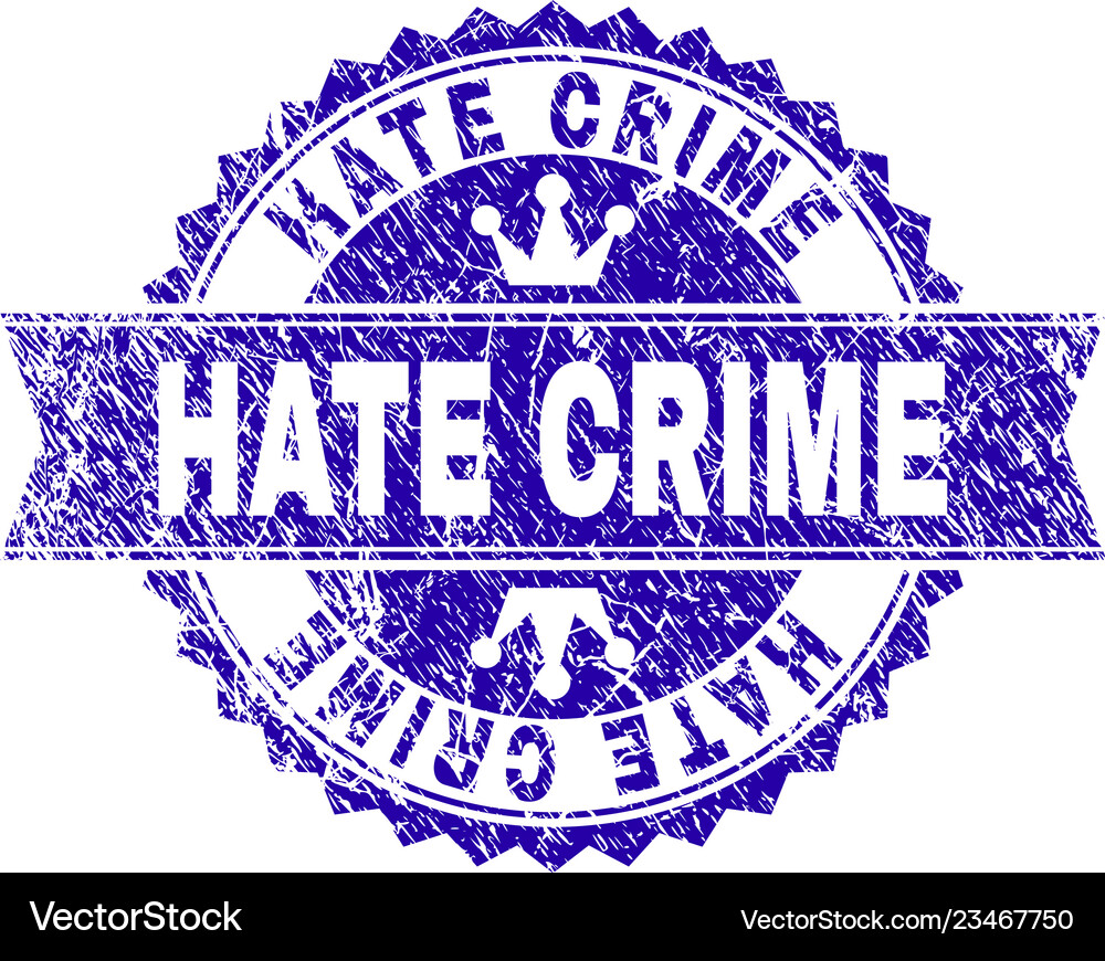 Scratched textured hate crime stamp seal Vector Image