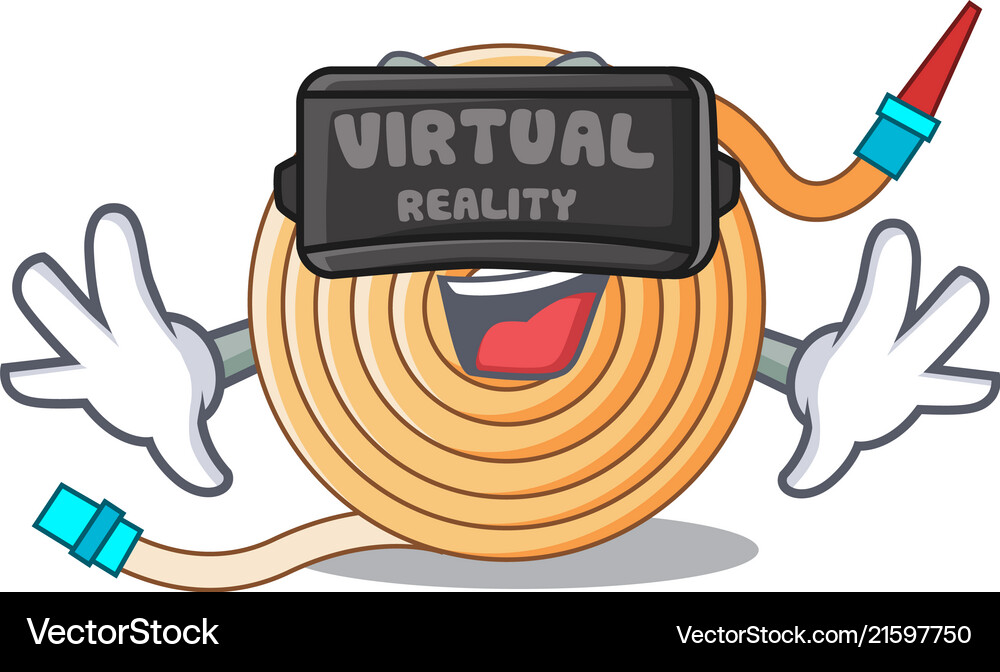 Virtual reality water hose to extinguish the fire Vector Image