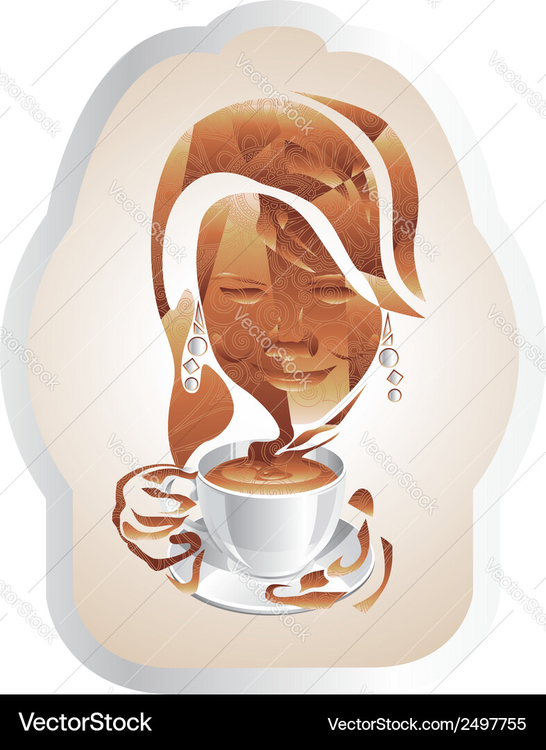 A cup of cappuccino Royalty Free Vector Image - VectorStock