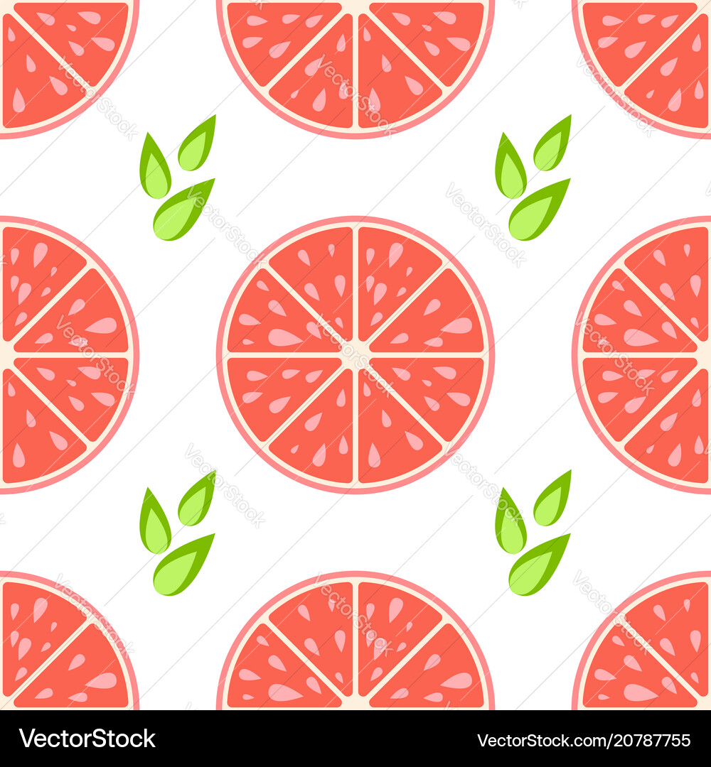 Colorful seamless pattern of delicious grapefruit Vector Image