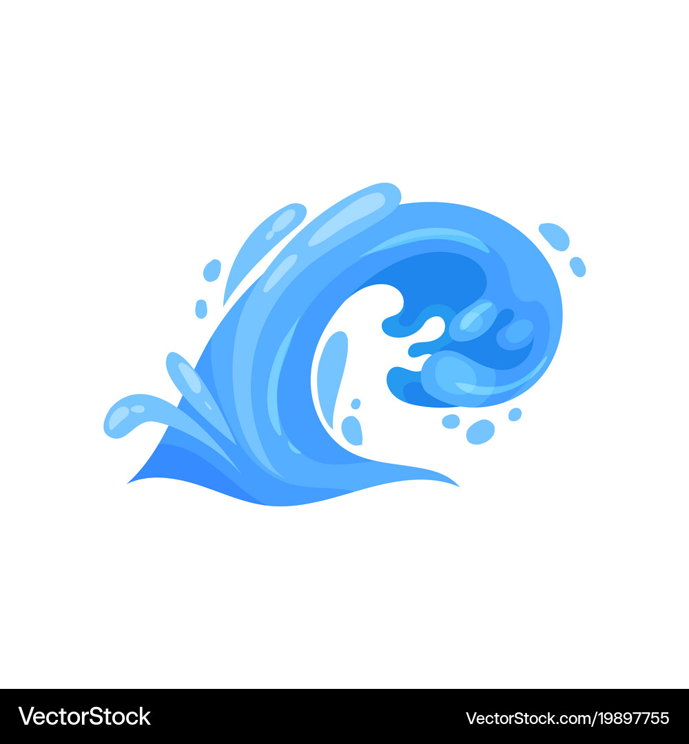 Curling wave with crests and curlicues nature Vector Image