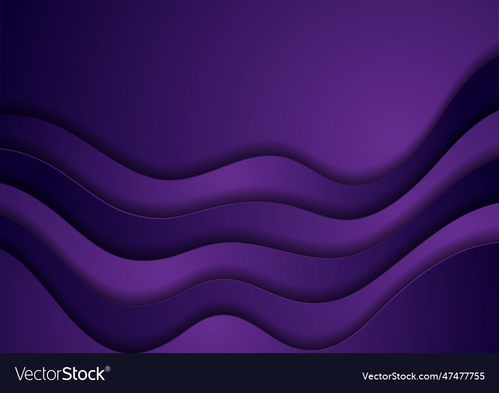 Dark violet waves abstract corporate background Vector Image