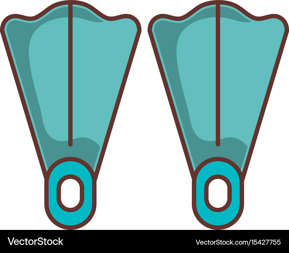 Diving fins isolated icon Royalty Free Vector Image