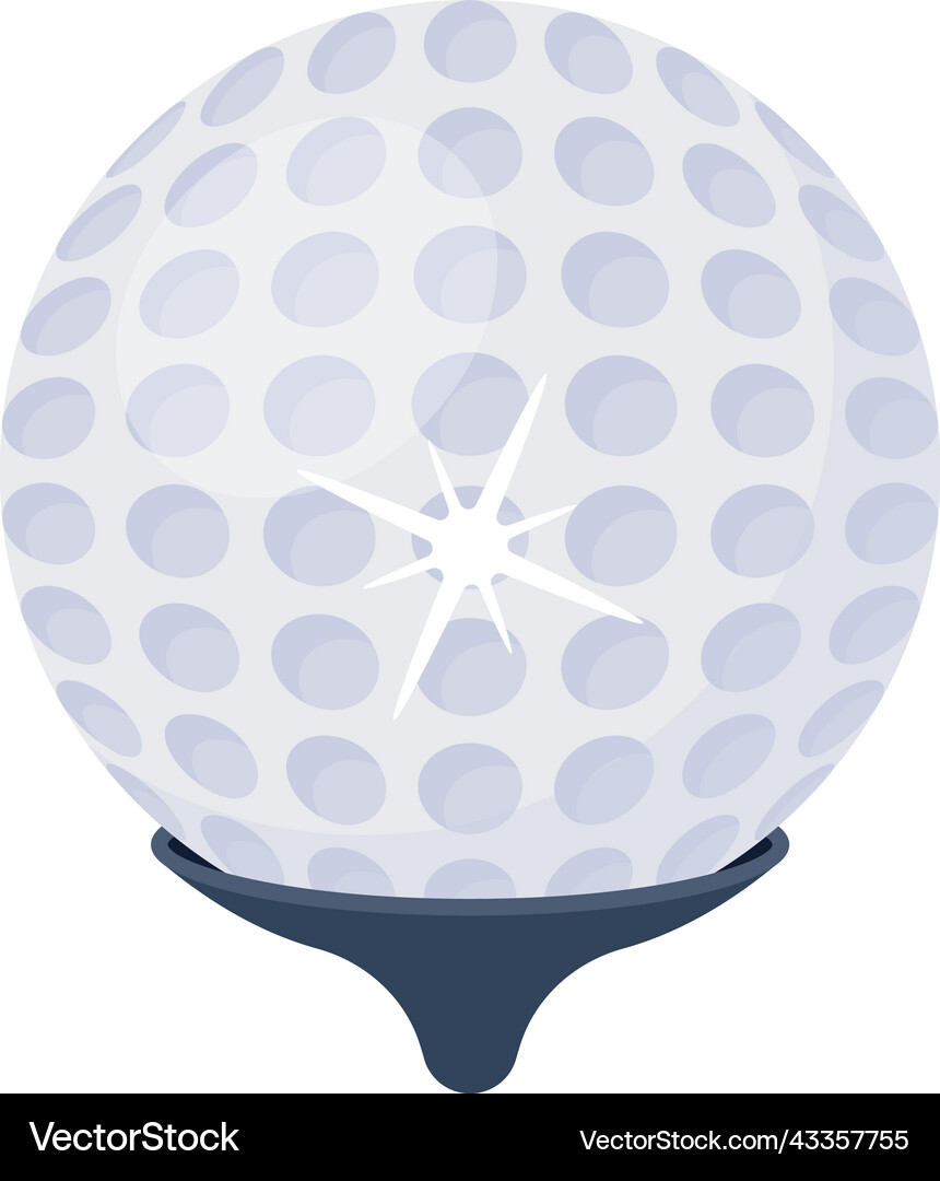 Flat editable icon of a golf ball Royalty Free Vector Image