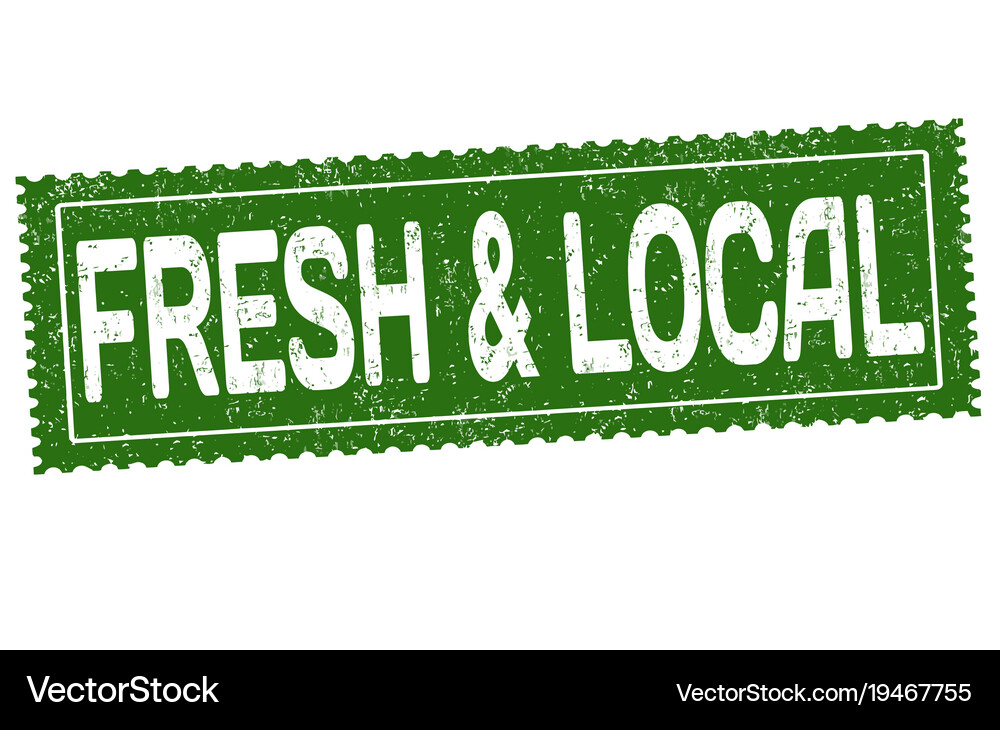 Fresh and local grunge rubber stamp Royalty Free Vector