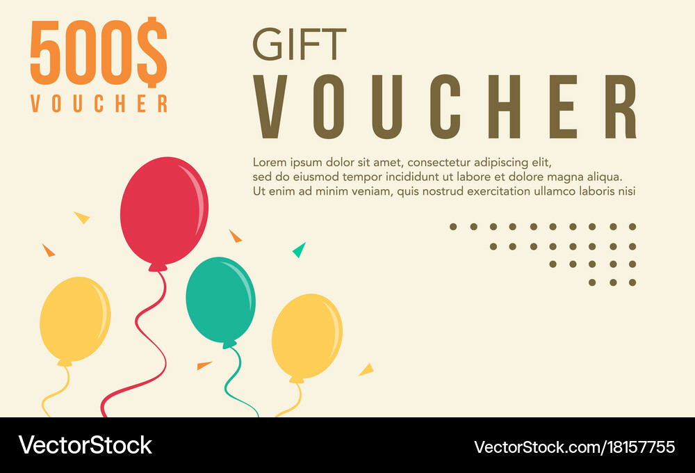 Gift voucher flat design background Royalty Free Vector