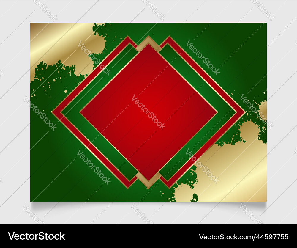 Golden shiny glowing blank christmas frame Vector Image