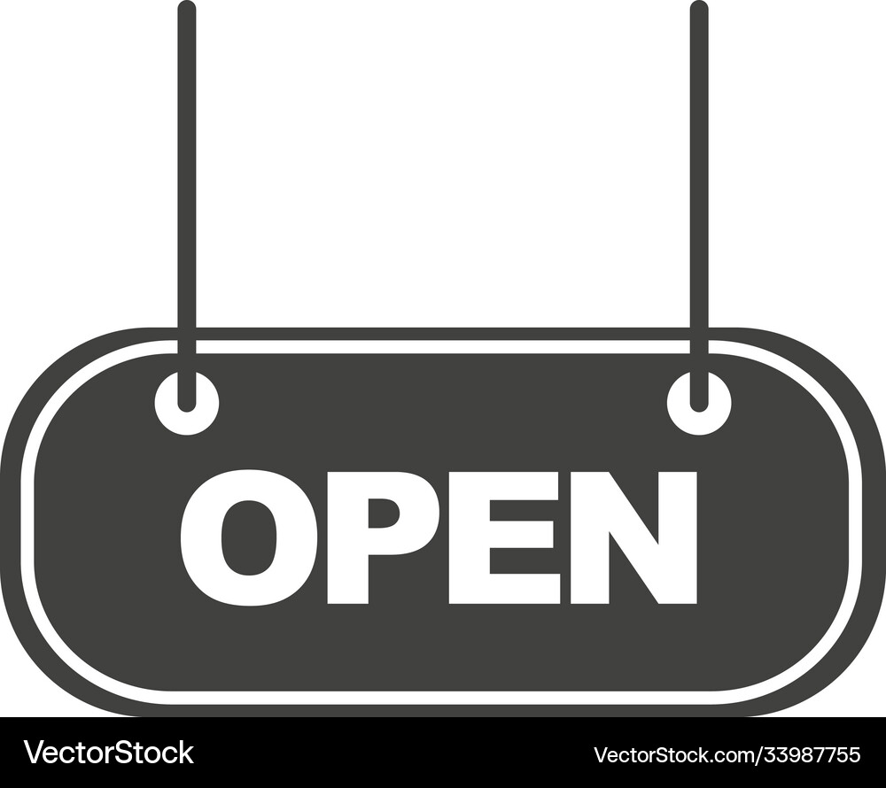 Hanging placard for door information silhouette Vector Image