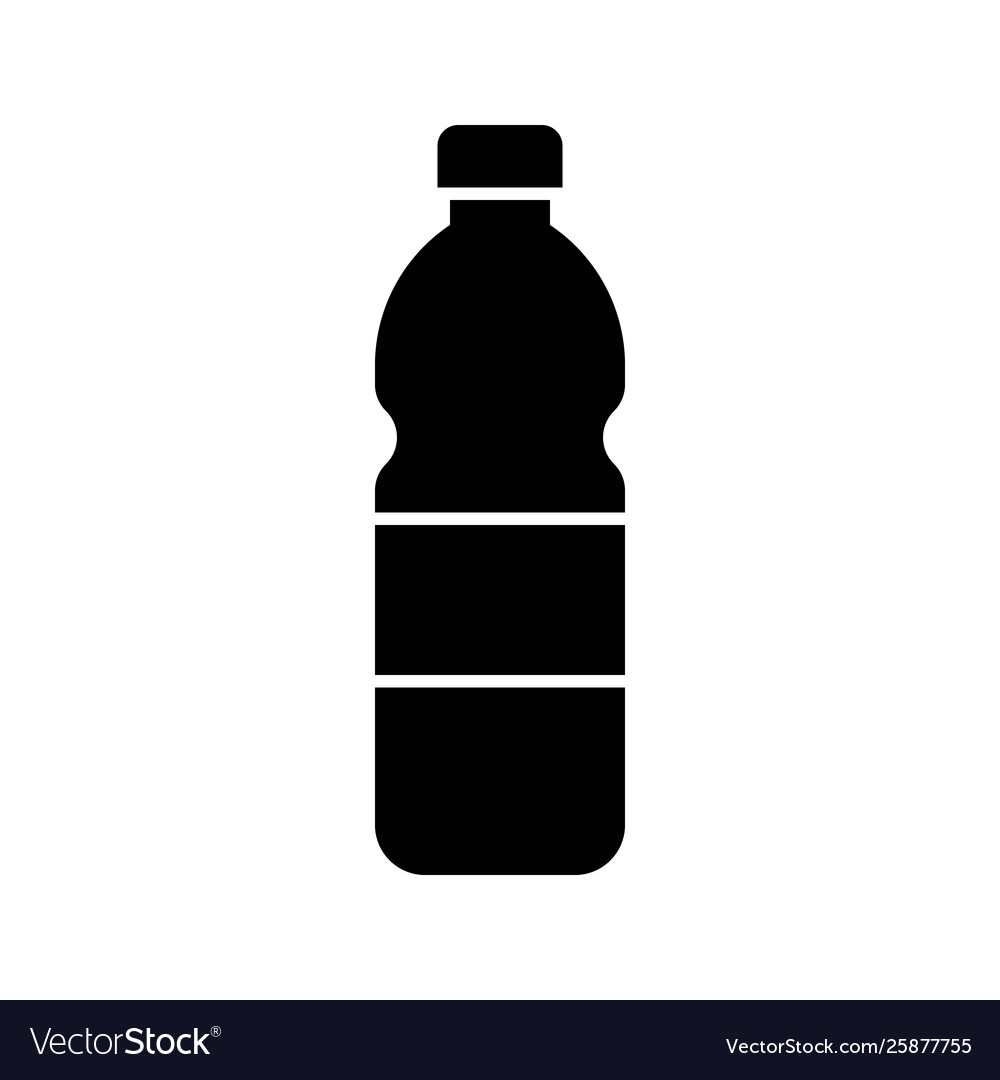 Plastic bottle solid style icon Royalty Free Vector Image