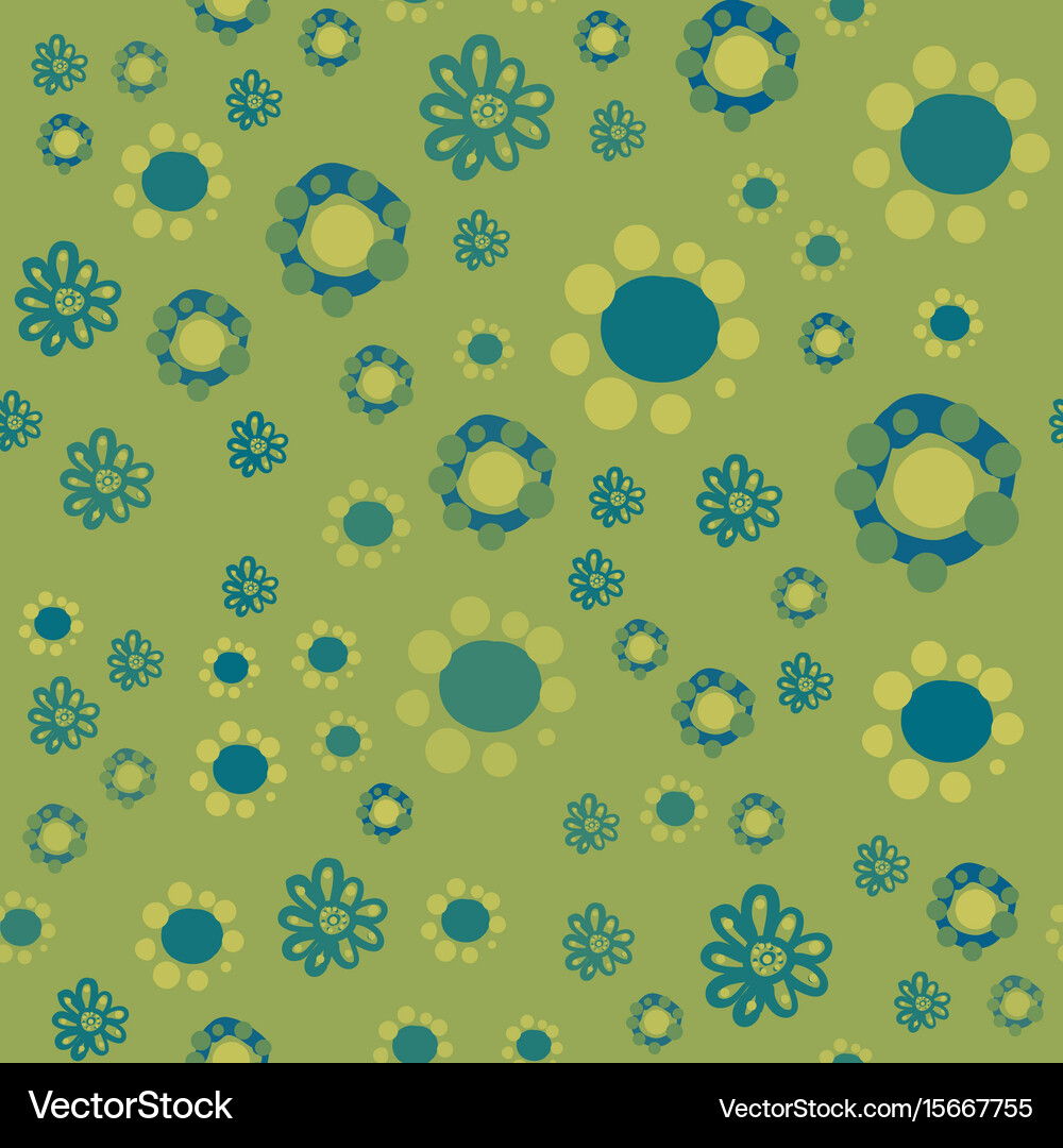 Seamless pattern with cute childish style flowers Vector Image