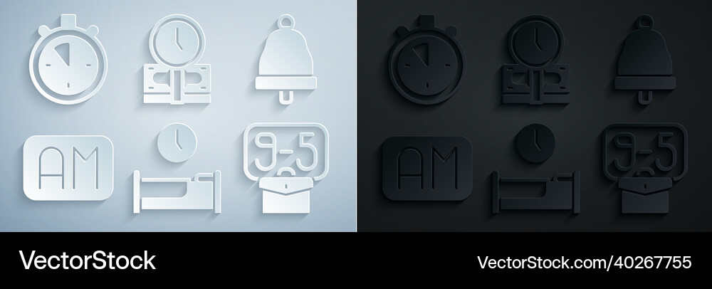 Set time to sleep ringing bell morning time Vector Image