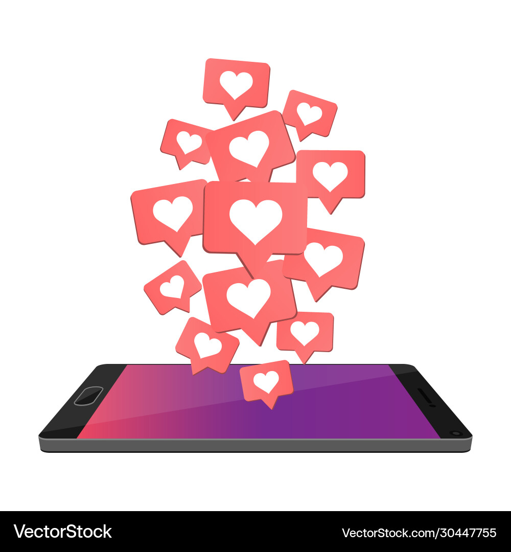 Smartphone likes Royalty Free Vector Image - VectorStock