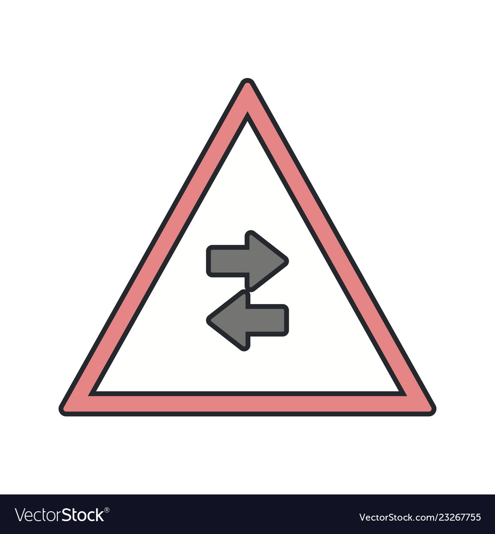 Two-way traffic crosses one-way road sign icon Vector Image